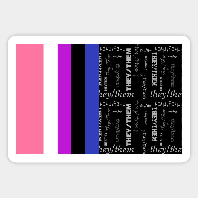 Genderfluid, They/Them Pronouns - Identity Pride - Pronouns - Sticker | TeePublic